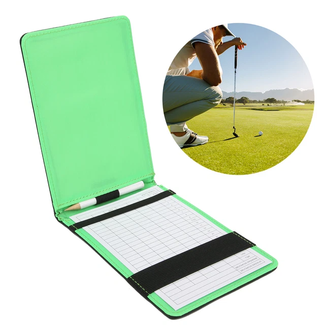 HOT SCORECARD HOLDER PU Cover Score Book Keeper Protector Clip With Pen ...