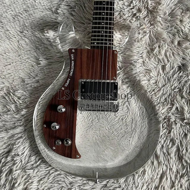 LINKSHÄNDER DAN E-GITARRE Acryl Körper Palisander Griffbrett Chrom ...