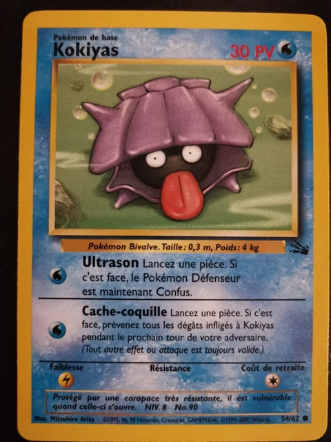 CARTE POKÉMON KOKIYAS 54/62 Fossile Français Très bon état EUR 1,00 ...