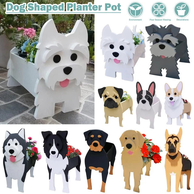 PLANTER ANIMAL SHAPED Dog Shape Planter PVC Garden Decoration Dog ...