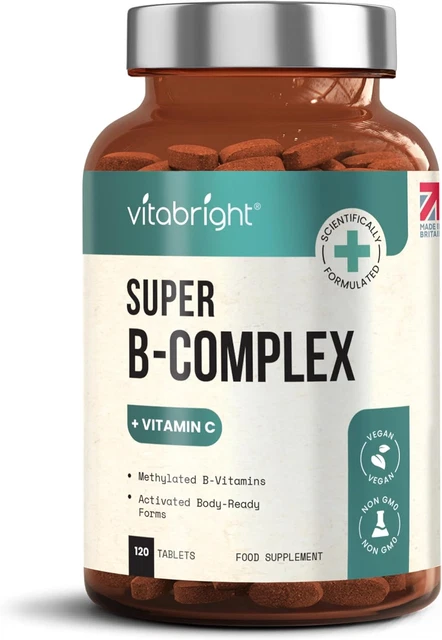 VITAMIN B COMPLEX High Strength Tablets - All Activated & Methylated B ...