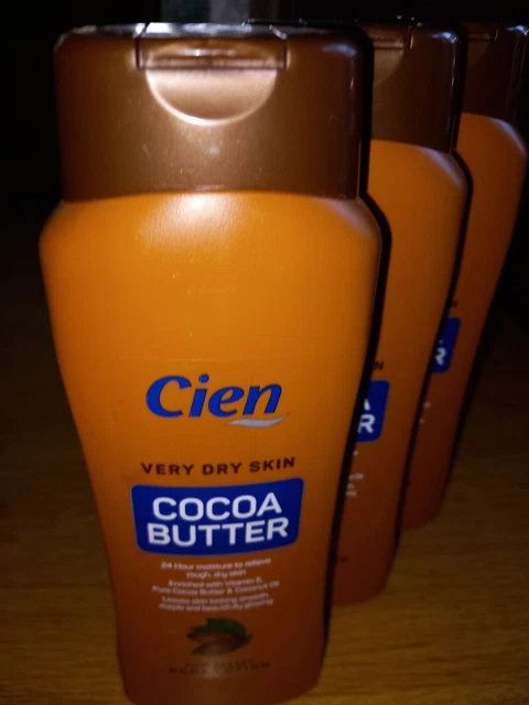 CIEN COCOA BUTTER Moisturising Body Lotion 3 x 500ml Dry Skin Vitamin E ...