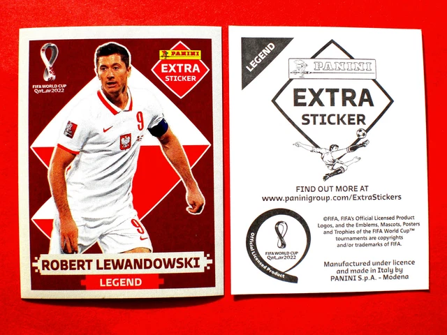 ROBERT LEWANDOWSKI EXTRA Sticker Legend Red Panini FIFA World Cup Qatar ...