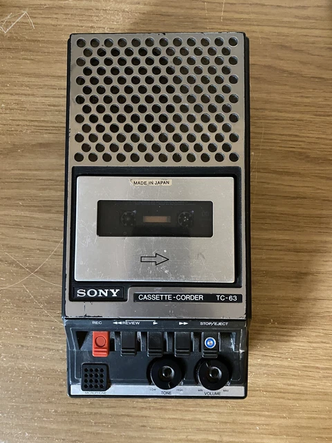 SONY TC-63 REGISTRATORE portatile lettore a nastro registratore a ...
