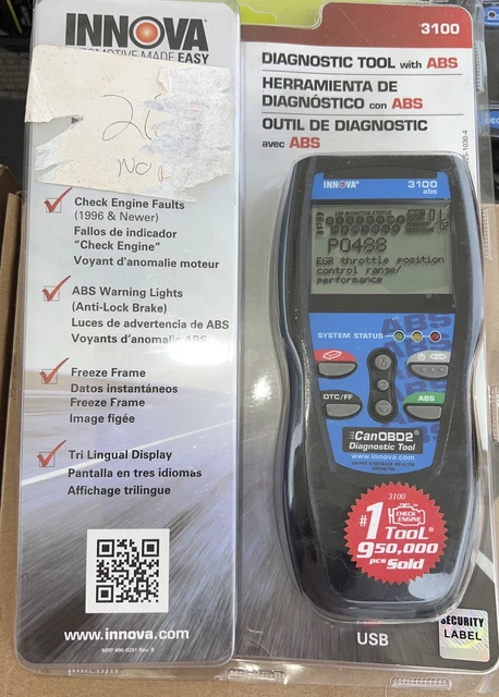 INNOVA AUTOMOTIVE DIAGNOSTIC Tool with ABS Check Engine CanOBD2 3100 ...