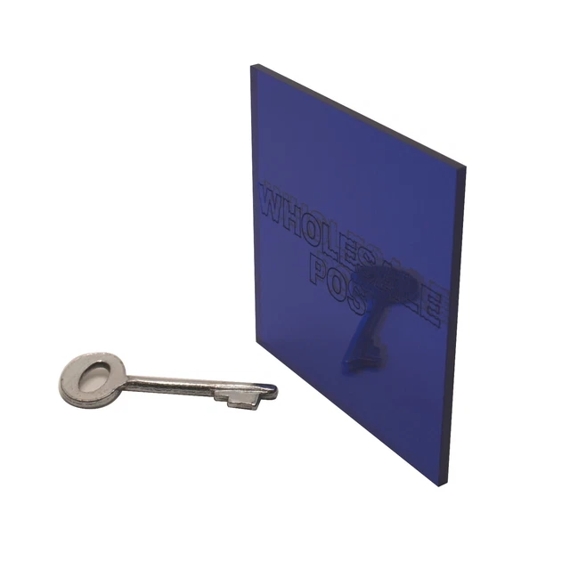 BLUE PLASTIC MIRROR PLASKOLITE 2424 PERSPEX ACRYLIC PLASTIC 148MM x ...