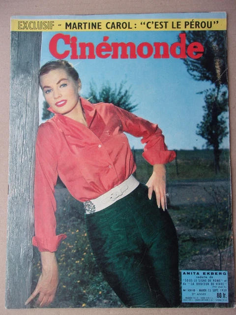 CINÉMONDE N°1310 DE 1959 : Anouk Aimée-Anita Ekberg-Martine Carol-Félix ...