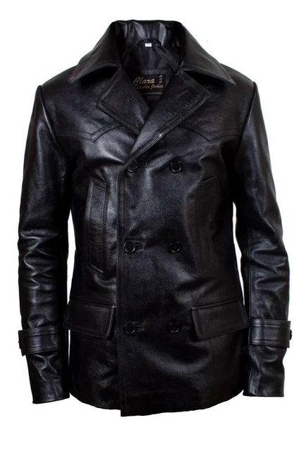 WW2 MENS GERMAN Classic Leather Jacket Military Officer Uniform Leather ...