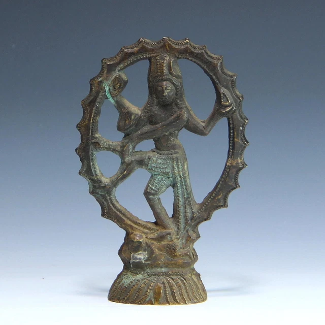 INDIAN BRONZE DEITY staying on a figure - 19./20. Jh. - 17 cm EUR 70,00 ...