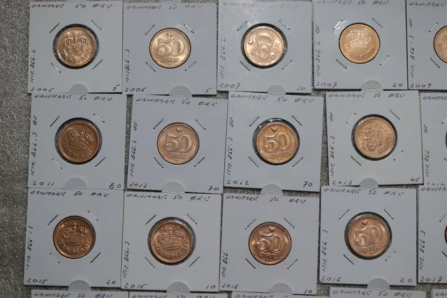 🧭 🇩🇰 DENMARK 50 Ore 2000'S Collection Unc + Bu From Folder B77 #29 $57. ...