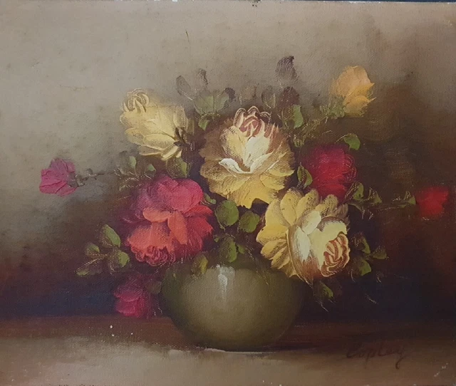 TABLEAU ANCIEN HUILE Sur Toile Nature Morte Signée COPLEY?? Thème FLEURS EUR 25,00 - PicClick FR