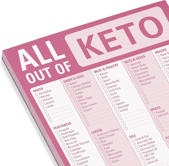 ALL OUT OF Pad (Keto), Keto Diet Grocery List Note Pad, 6 X 9-Inches ...
