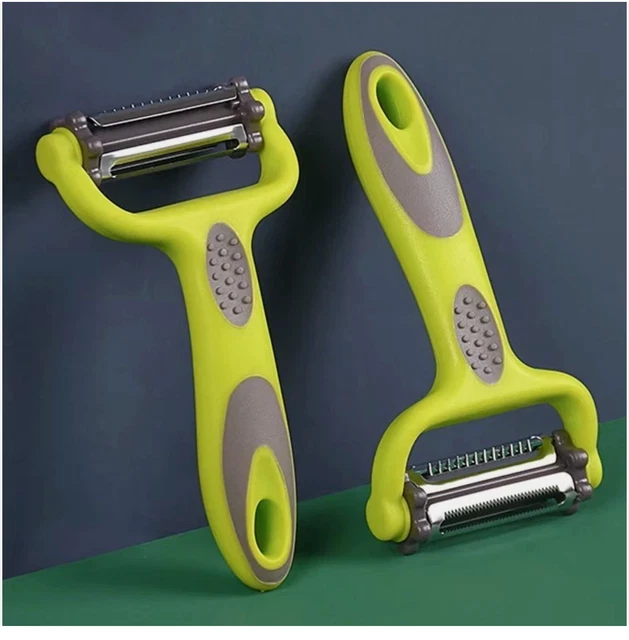 3-IN-1 STAINLESS STEEL Peeler Vegetable Fruit Julienne Slicer Kitchen ...