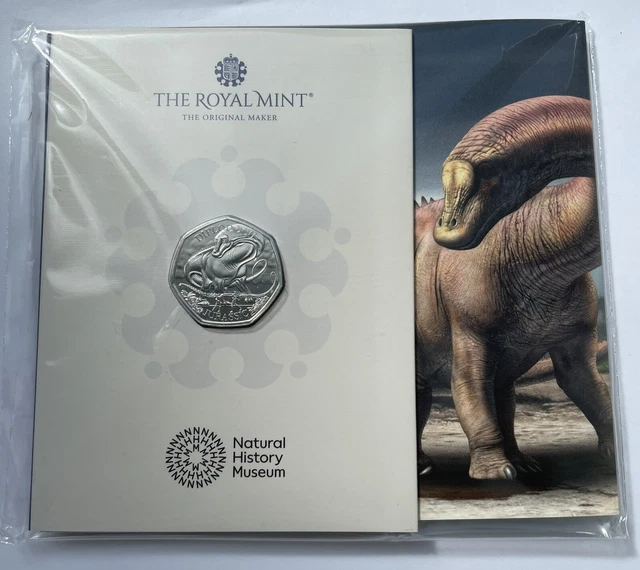 50P DIPLODOCUS BRILLIANT Uncirculated Coin 2024 Royal Mint Pack ...