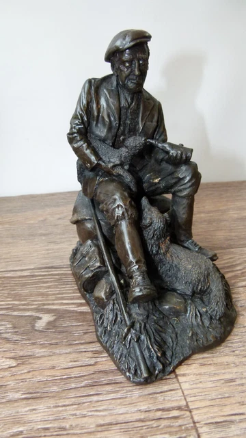 HEREDITIES BRONZED RESIN, shepherd feeding lamb £18.83 - PicClick UK
