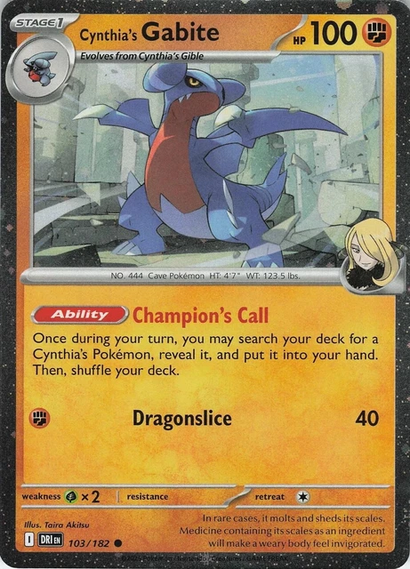 CYNTHIA'S GABITE - 103/182 - Pokemon Destined Rivals Cosmos Holo NM $3.75 - PicClick CA