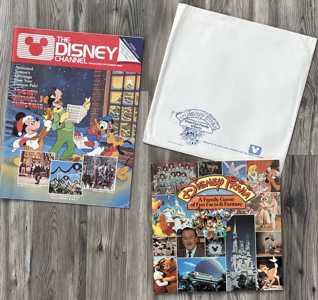 THE DISNEY CHANNEL Magazine 1983 December AND 1984 Disney Trivia Cable ...