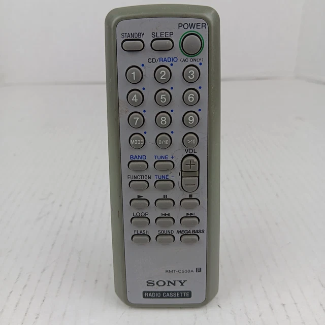 GENUINE SONY RMT-CS38A Radio Cassette Remote Control / JBT-3X Tested ... GENUINE SONY RMT-CS38A Radio Cassette Remote Control / JBT-3X Tested ...