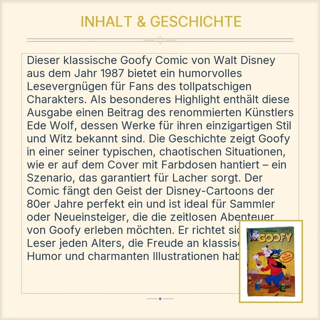 WALT DISNEY GOOFY Comic von Ede Wolf 1987 Cartoon Taschenbuch Deutsch ...