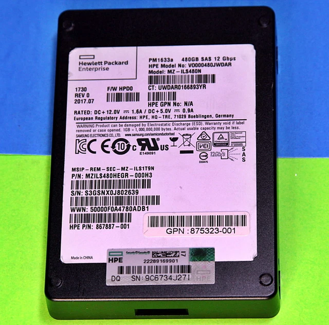 PM1633A HPE 480GB Sas 12G Ssd Mz-Ils480N 2.5'' Ssd Q $100.00 - PicClick CA