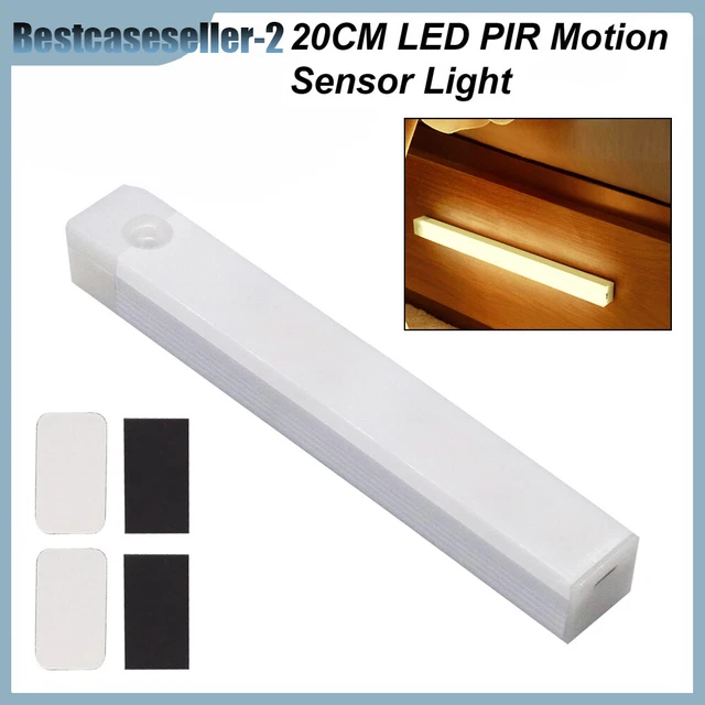 20CM LED STRIP Light Warm White Wireless Cabinet Closet Night Lamp PIR ...