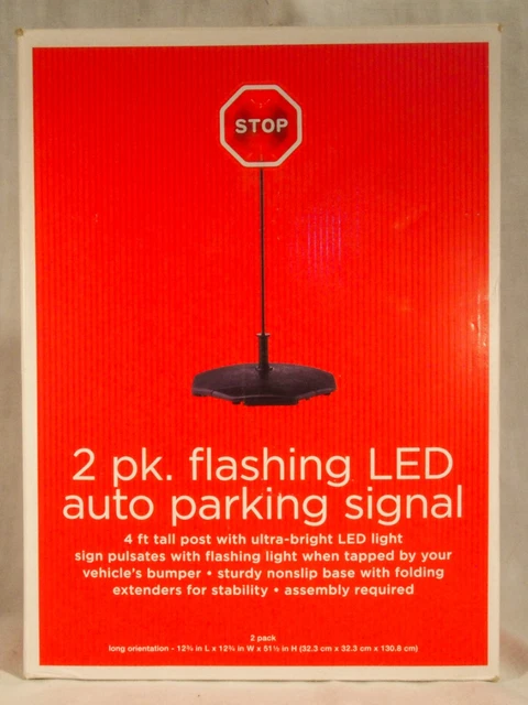 AUTO PARKING FLASHING stop sign LED lights sensor activated set $19.95 ...