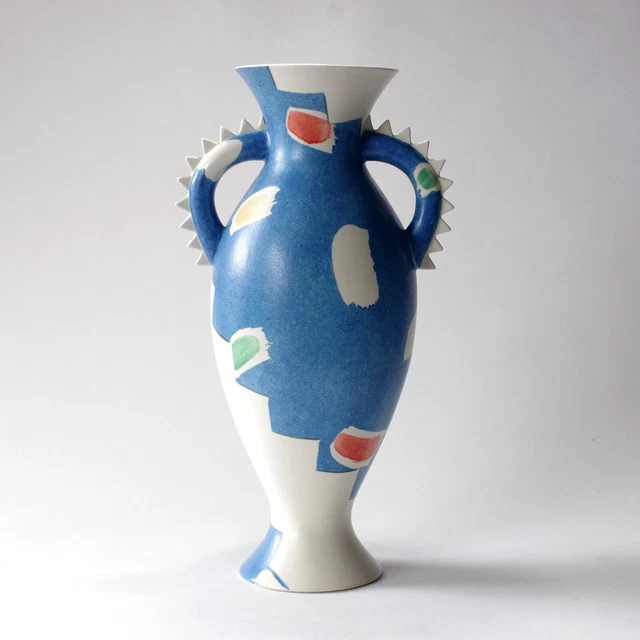 ANGELA ATKINSON STUDIO Pottery -Tall Twin Handled Earthenware Vase, 33 ...
