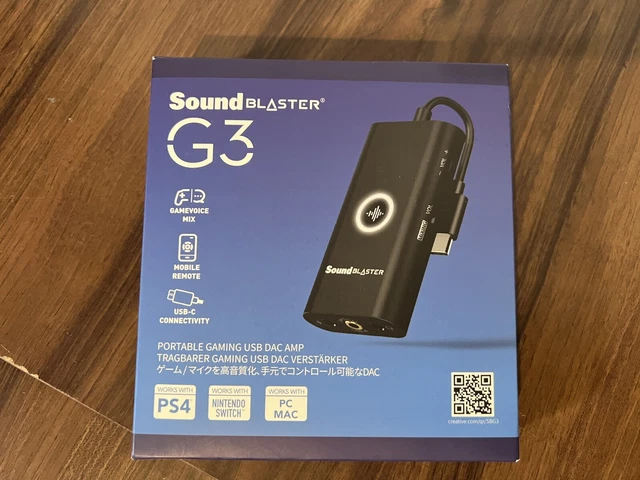 CREATIVE SOUND BLASTER G3 Portable USB Gaming DAC Amp Dongle Sound Card ...