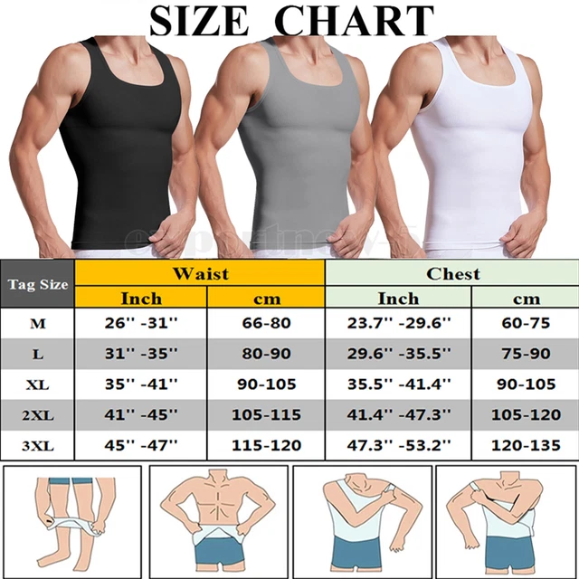 MEN'S GYNECOMASTIA COMPRESSION Shirt Slimming Shaper Vest Tummy Control ...