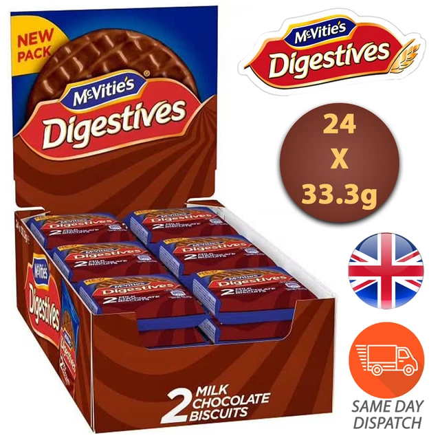 MCVITIE'S MILK CHOCOLATE Digestives To Go 24 x 33.3g £15.99 - PicClick UK