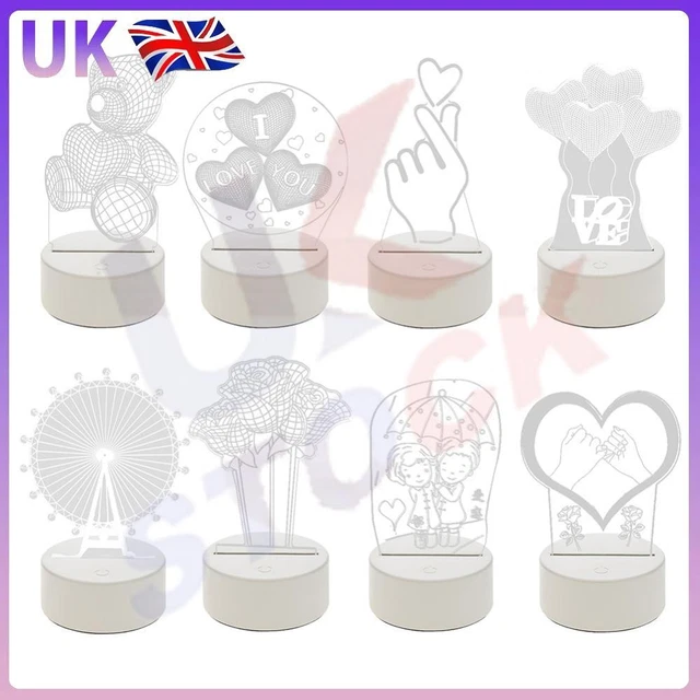 ACRYLIC ROMANTIC LOVE LED Bedside Desktop Night Light for Valentine ...