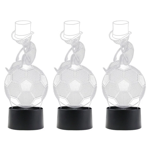 3PCS THINKING FOOTBALL Boy Design Lamp 3D LED Night Light Touch Desk £ ...