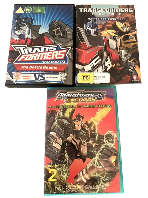 TRANSFORMERS ANIMATED 3 x DVD Bundle | Energon - Prime - The Battle ...