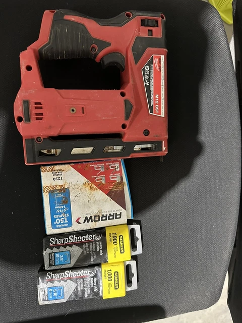 MILWAUKEE M12BST-0 M12 12V Cordless Crown Stapler 10mm (3/8") 12 Volt ...