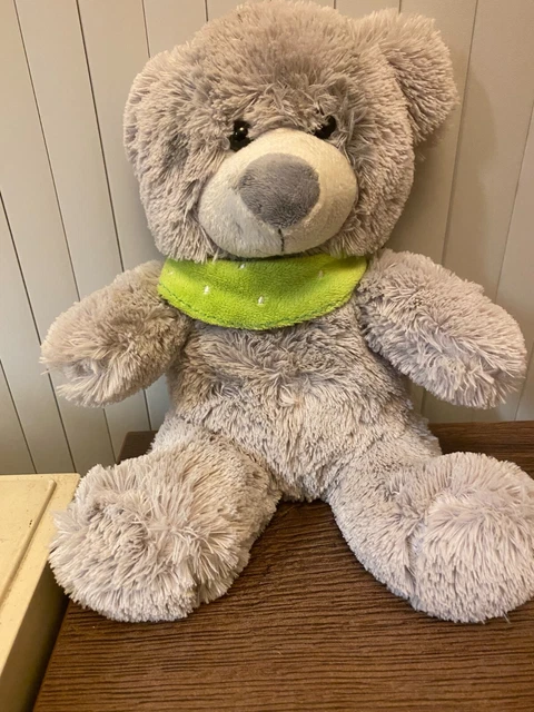 CARD FACTORY CUDDLES Collection Teddy Bear Soft Toy Plush Green Scarf 8 ...