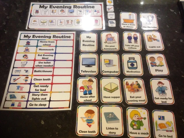 Daily Routine Chart Flashcards Autism Asd Sen Educati - vrogue.co