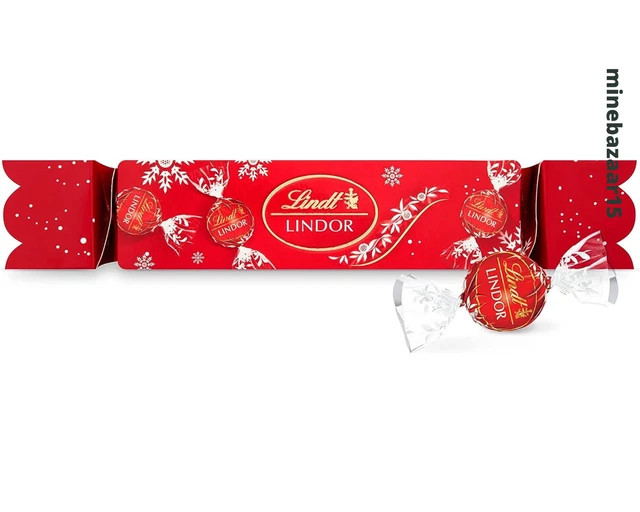 LINDT LINDOR MILK Chocolate Cracker Gift Pack, 100g | UK Free Dispatch ...