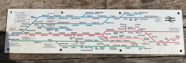 ORIGINAL BRITISH RAIL East Coast Services And Hertfordshire Route Map ...