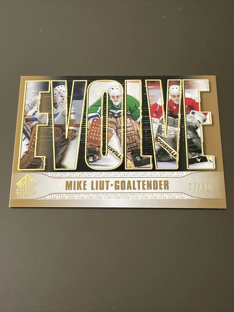 2021 SP SIGNATURE legends Mike Liut Evolve Gold /99!! E-25!! $9.99 ...