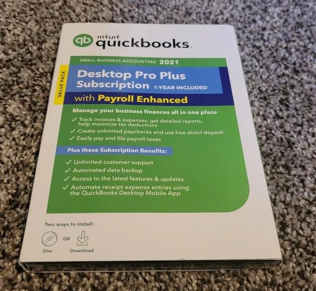 INTUIT - QUICKBOOKS Desktop Pro Plus 2021 with Payroll Enhanced (1-Year ...