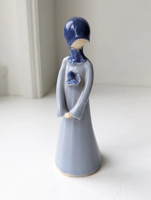 VINTAGE LOUISE AUGER Lady Figurine, Purple Glaze- 5.5", Handmade in ...