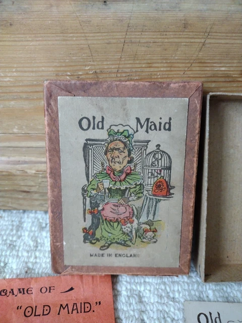 VINTAGE OLD MAID Playing Cards Game & Original Box £23.99 - PicClick UK