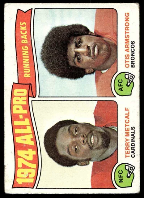 1975 TOPPS TERRY Metcalf/Otis Armstrong Aa Cardinaux St. Louis/Denver ...