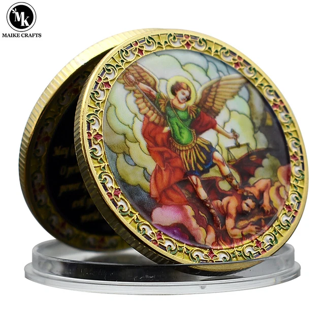 SAINT MICHAEL CHALLENGE Coin Angel Metal Medal Commemorative Coin ...