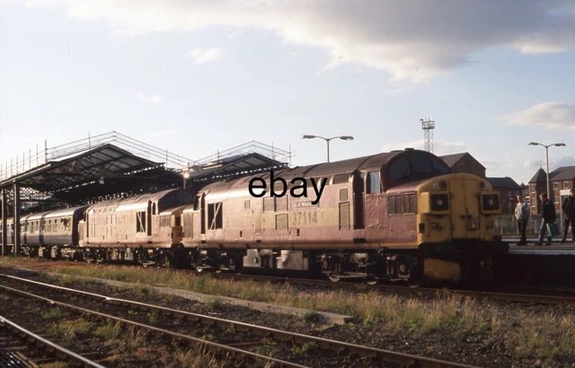35MM SLIDE - EWS Diesel Electric Loco Class 37. 37114 & 37042 ...
