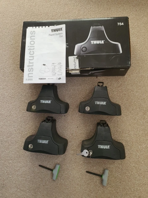 THULE RAPID SYSTEM 754 Footpack x 4 for fitting bars to plain roofs £21 ...