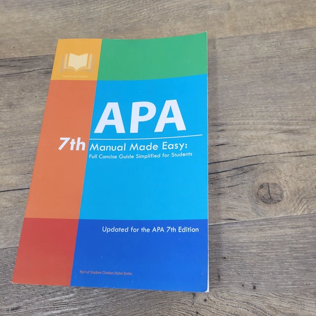 APA 7TH MANUAL Made Easy Paperback Full Concise Guide Simplified For ...