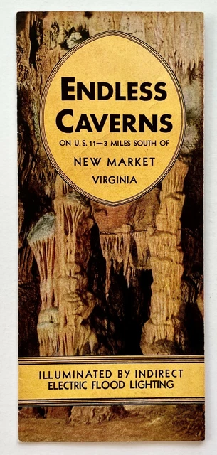 1950S ENDLESS CAVERNS Vintage Travel Brochure New Market Virginia Cave ...