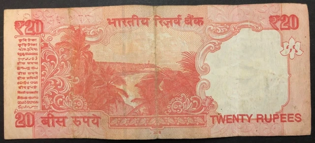 INDIA 20 RUPEES Banknote Mahatma Gandhi INV05 $1.99 - PicClick AU