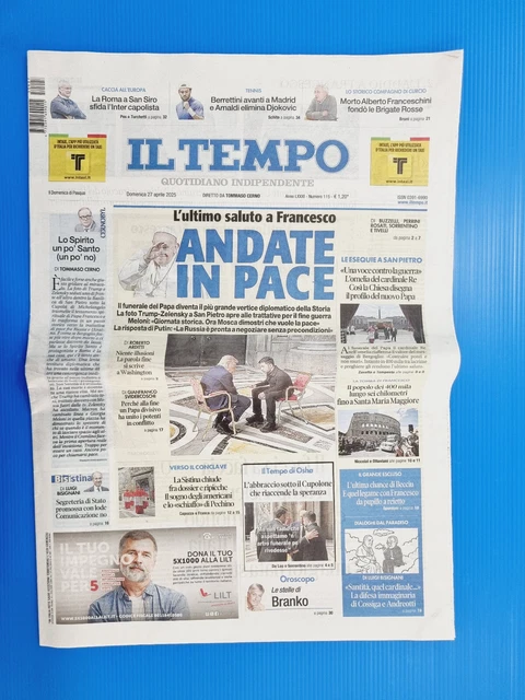 TIME 27 APRIL 2025 Funeral Pope Francis Bergoglio Trump Zelensky 4 £42. ...